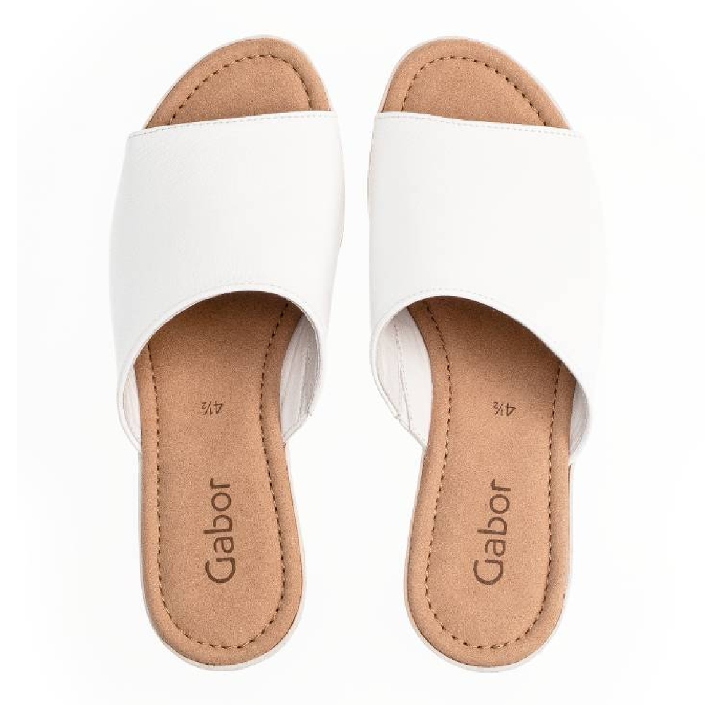 Gabor 84.650.21 White Mule Wedge - Swarbriggs