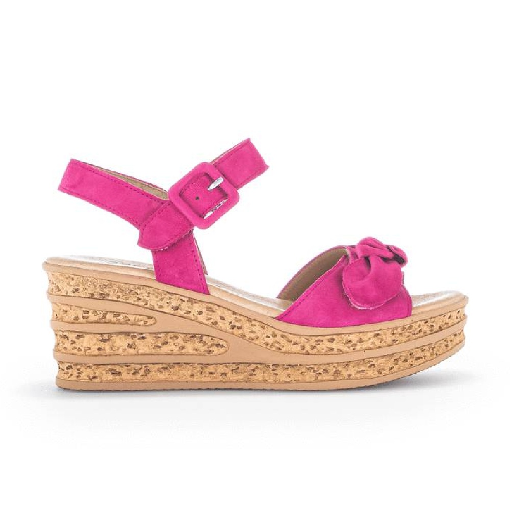 Gabor 24.653.10 Pink Suede Wedge Sandal - Swarbriggs